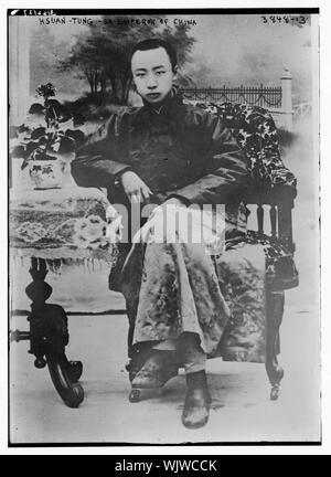 A photograph of Puyi, the last emperor of China, with his empress ...