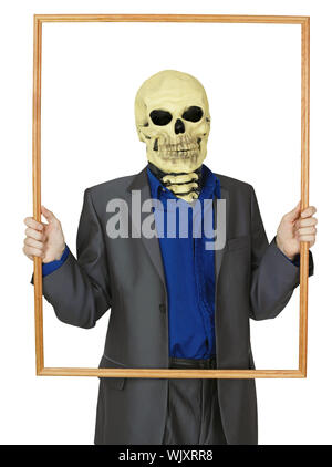 The masked man skeleton, placed himself in the frame Stock Photo - Alamy