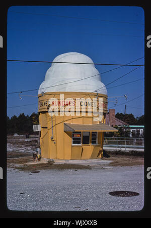 A historic photograph of an ice cream stand in Long Beach, Florida ...