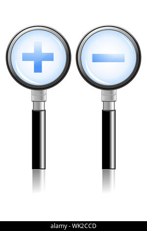 Zoom out icon isolated on 3d blue round button abstract illustration ...