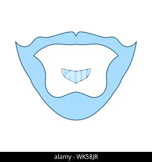 Goatee Icon. Thin Line With Blue Fill Design. Vector Illustration Stock ...