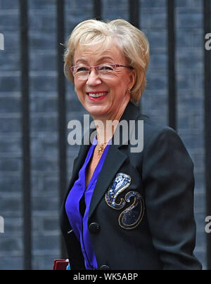 Business Secretary Andrea Leadsom arrives at 10 Downing Street, London ...
