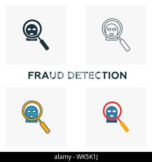 Fraud Detection icon set. Four elements in diferent styles from fintech ...