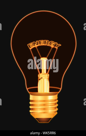 illustration of text power inside bulb Stock Photo - Alamy