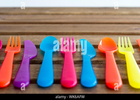 Still life of plastic eating utensils Stock Photo - Alamy