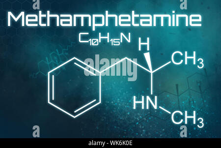 Structural formula of the methamphetamine crystal meth molecule Stock ...