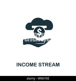 income stream icon, black vector sign with editable strokes, concept ...