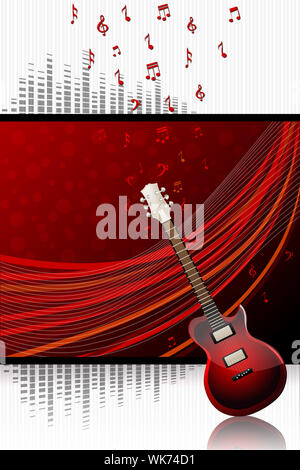 Guitar musical illustration. trendy art paper collage design Stock ...