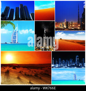 Collage of United Arab Emirates images, from wild nature to modern ...
