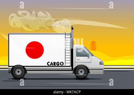 illustration of japanese lorry Stock Photo - Alamy
