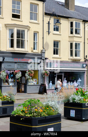 Shops on the High Street Brecon Brecon Beacons Powys Wales Stock Photo ...