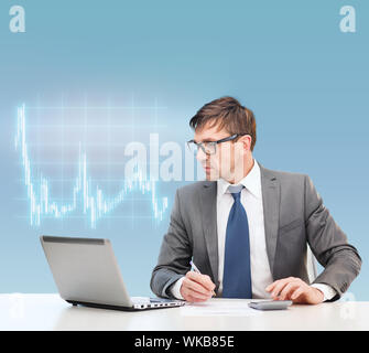 man with money and calculator filling papers Stock Photo - Alamy