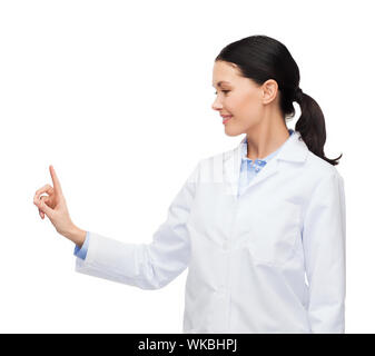 smiling female doctor without stethoscope Stock Photo - Alamy