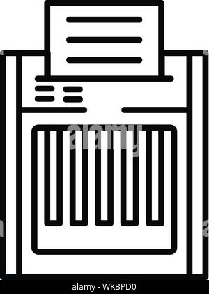 shredding data line icon, outline symbol, vector illustration, concept ...