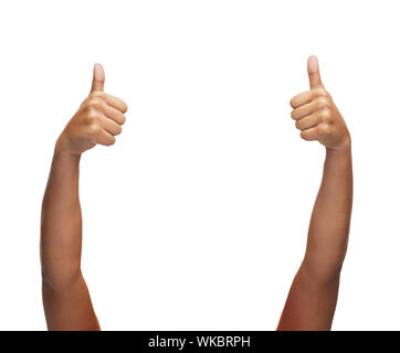 gesture and body parts concept - two man hands waving hands Stock Photo ...