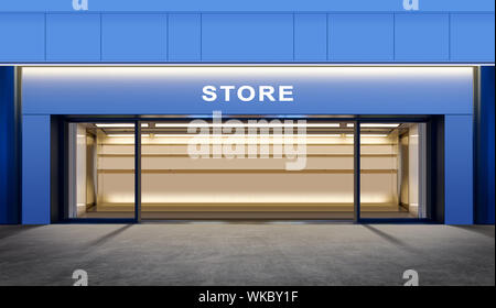 modern empty store on street of city at night time Stock Photo - Alamy