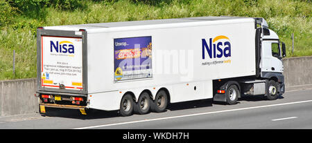 Nisa grocery store supply chain delivery truck with colourful ...