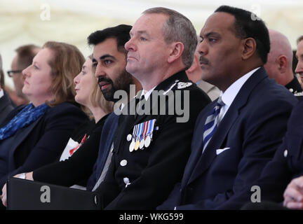 Police Scotland Chief Constable Iain Livingstone (left) talks with ...