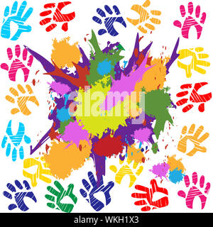 Splash Handprints Meaning Artwork Splat And Blob Stock Photo - Alamy