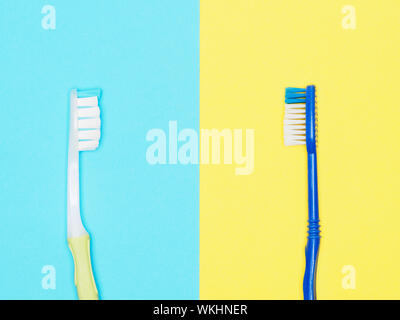 Medicine and health concept. On a yellow background are ampoules, blue ...