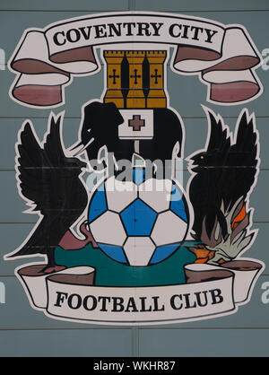 Coventry City Football Club badge at the Ricoh Arena, Coventry, UK ...