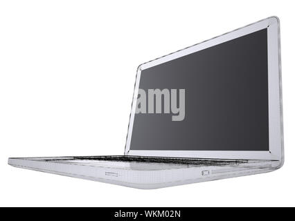 laptop wireframe illustration isolated on white background Stock Photo ...