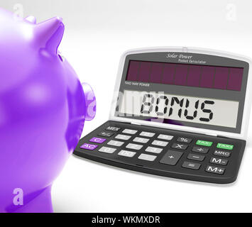 Bonus Calculator Showing Perk Extra Or Incentive Stock Photo - Alamy