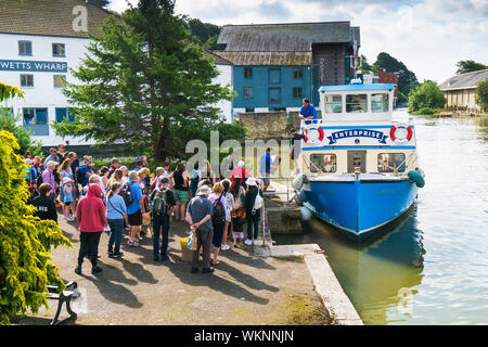The Enterprise, a ferry boat berthing at Truro Town Quay in Truro City ...