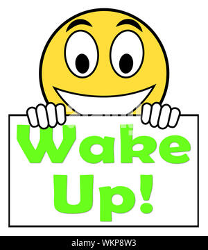 Get Up On Sign Meaning Wake Up And Rise Stock Photo - Alamy
