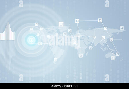 Network, graphs and circles. World map as backdrop Stock Photo - Alamy