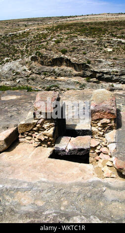 Entrance of Ruined Egyptian tomb in Qohaito ancient city, Eritrea Stock ...