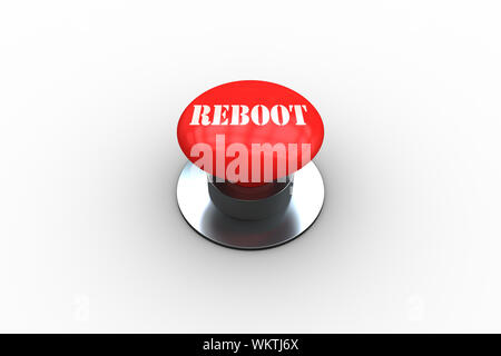 Reboot on digitally generated red push button Stock Photo - Alamy