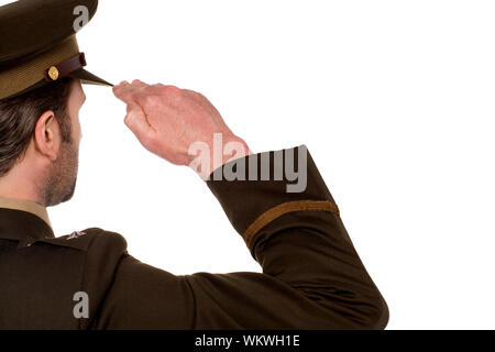Veteran military officer giving a salute at the 2017 Armed Forces Day ...
