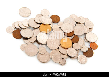 Old Dutch guilders in different value isolated over white Stock Photo ...