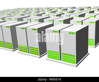 Mainframe computer, computer center of a company, server connection of ...