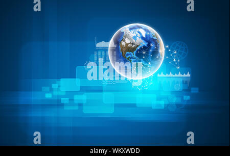 Earth with graphs, network and rectangles. Element of this image ...