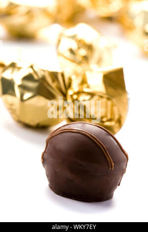 opened foil chocolate candy closeup Stock Photo - Alamy