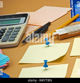 Bulletin board with a sheet on the buttons Stock Photo - Alamy