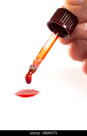 pipette with ink isolated on white background Stock Photo - Alamy