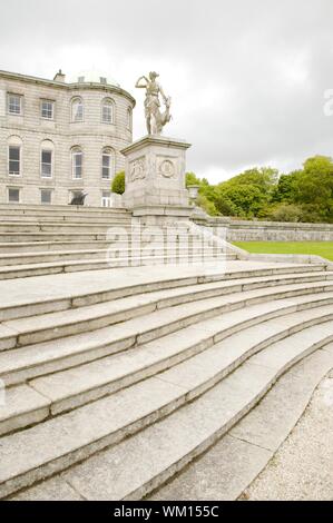 big stone stairs with sculptures and garden Stock Photo - Alamy