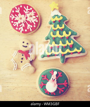 Decorated christmas gingerbread with retro filter effect Stock Photo ...