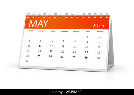 An image of a table calendar for your events May 2015 Stock Photo - Alamy