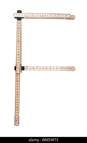 Letter 'V' made of a folding ruler Stock Photo - Alamy