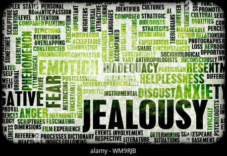 Jealousy as a Negative Emotion Concept Art Stock Photo - Alamy