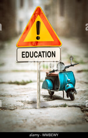 Street Sign the Direction Way to Education Stock Photo - Alamy