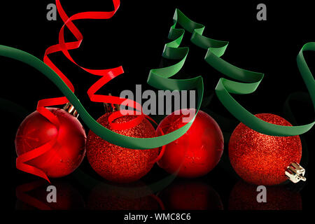 Composite image of ribbon in shape of christmas tree Stock Photo - Alamy
