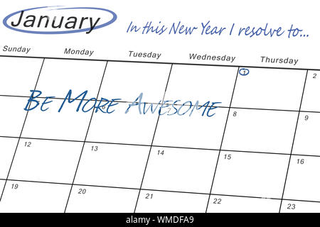 in this new year I resolve to against january calendar Stock Photo - Alamy