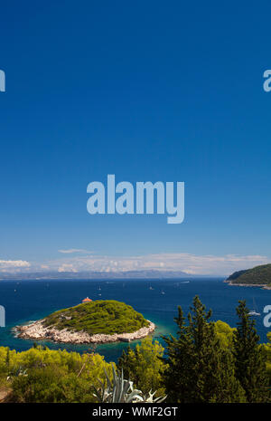 FORT GEORGE, VIS, CROATIA, EUROPE - Fort George on hilltop on coast of ...