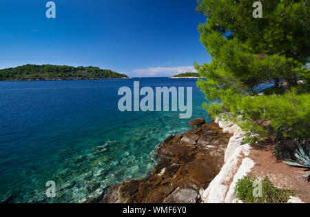 Croatian rocky islands, sea and beach, Croatia. Vacation and travel ...