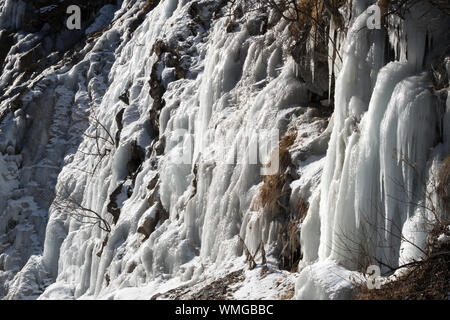 Big icefall in mountain at nice sun day. Winter in Georgia Stock Photo ...